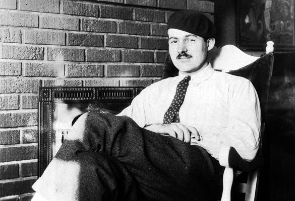 Young Ernest Hemingway Writing